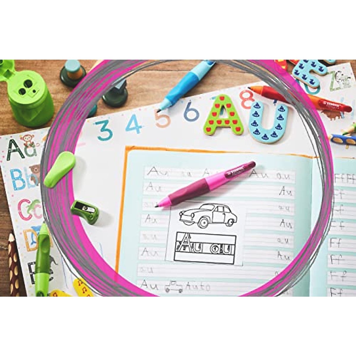 Handwriting Pencil - STABILO EASYergo 3.15 - Right Handed - Pink/Lilac + Sharpener