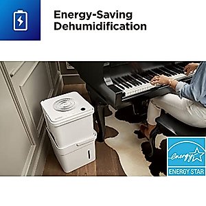 Midea Cube 20 Pint Dehumidifier for Basement and Rooms at Home for up to 1,500 Sq. Ft., Smart Control, Works with Alexa (White), Drain Hose Included, ENERGY STAR Most Efficient 2022