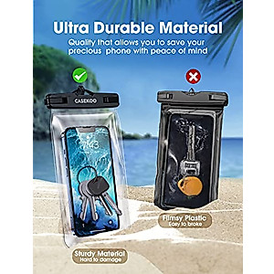 CASEKOO [Never Leak & Anti-Lost] Floating Waterproof Phone Pouch [Ultra Large Back-air Bag] 115FT Water Proof Cell Phone Case for iPhone 14/13/12 Pro Max Samsung S23/S22 Ultra Up to 8''Black