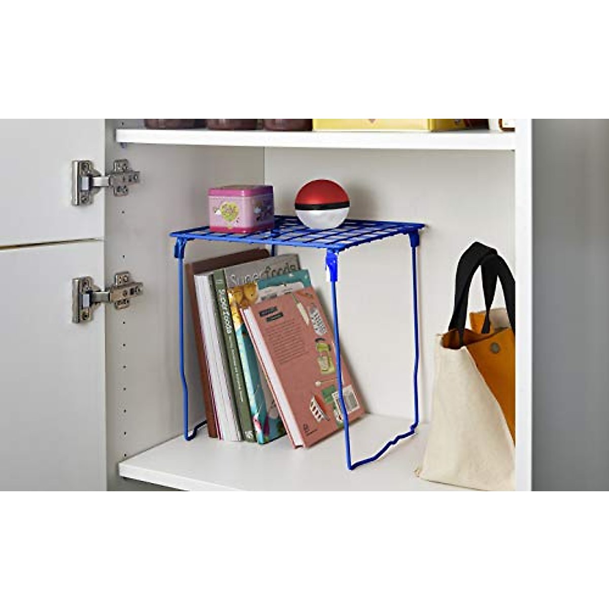 LockerMate Stac-A-Shelf Locker Shelf, Stackable, Extra Tall, Fits Standard Size School Lockers, Blue