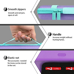 co2CREA Hard Case Replacement for Logitech POP Keys Mechanical Wireless Keyboard, Purple Case + Daydream Mint Zipper