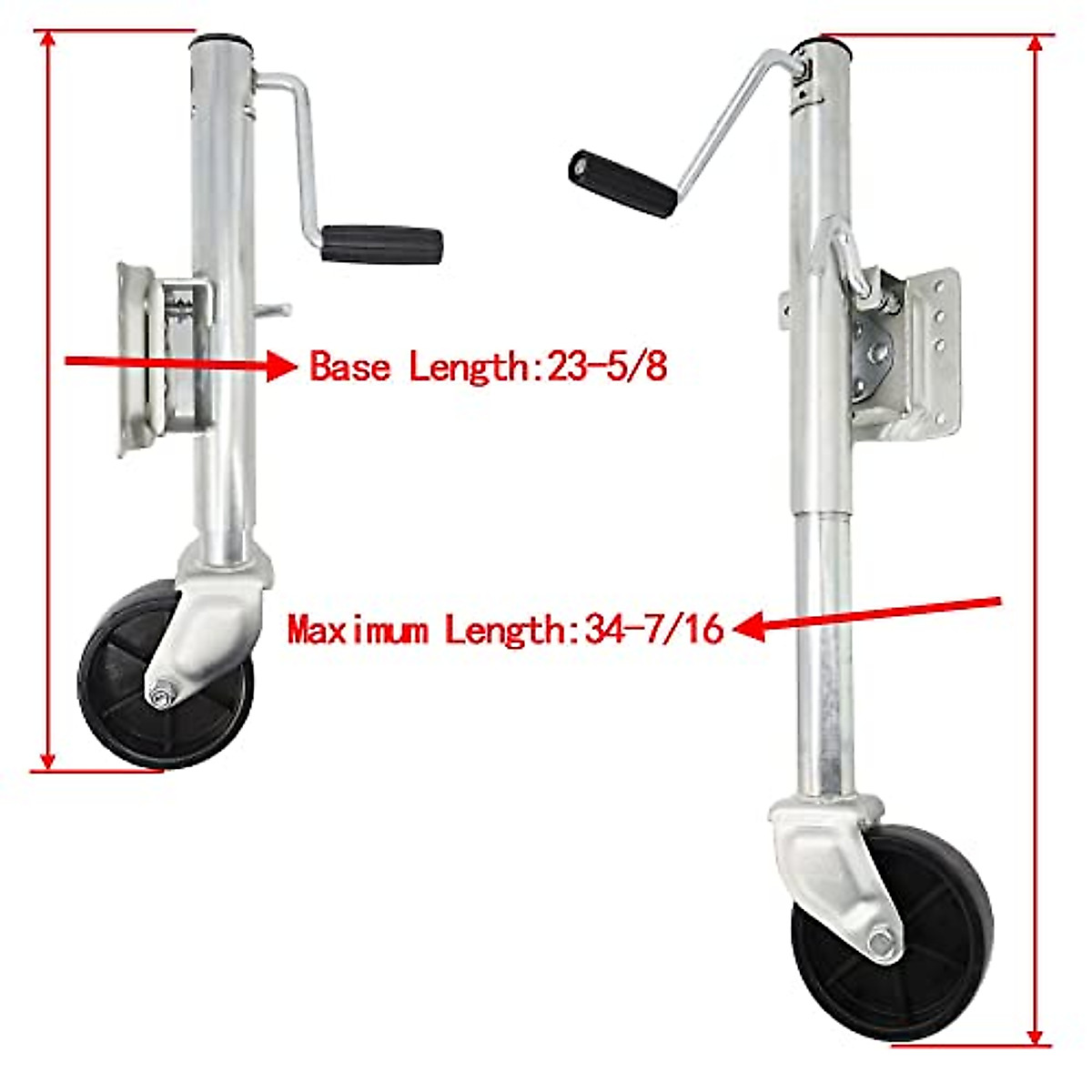 HUAALIUCHE Trailer Jack with 6-Inch Wheel, Heavy-Duty Swivel Mount,1000-LB Capacity