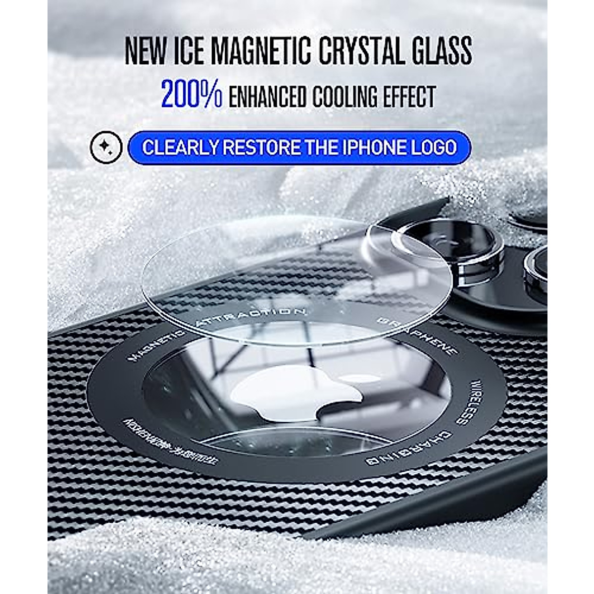 VALUEAGLE Graphene Cooling Case for iPhone 14 Pro Max Case [Strong Magnetic] [Compatible with MagSafe] [360°Military Grade Protection] [24h Self-Circulating Cooling] (6.7inch Black