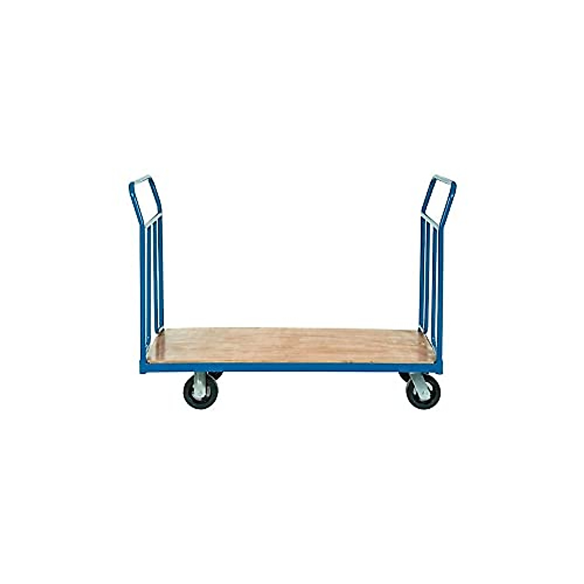 Global Industrial Wood Deck Platform Truck w/Removable Handles, 2400 Lb. Capacity, 6" Mold-On Rubber Wheels