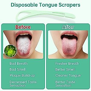 36 Counts Tongue Scrapers, BPA Free Tongue Cleaner Scrapers for Adults & Kids, Plastic Tongue Scrubber with Zipper Bag Great for Oral Hygiene,Easily Fresh Breath On The Go