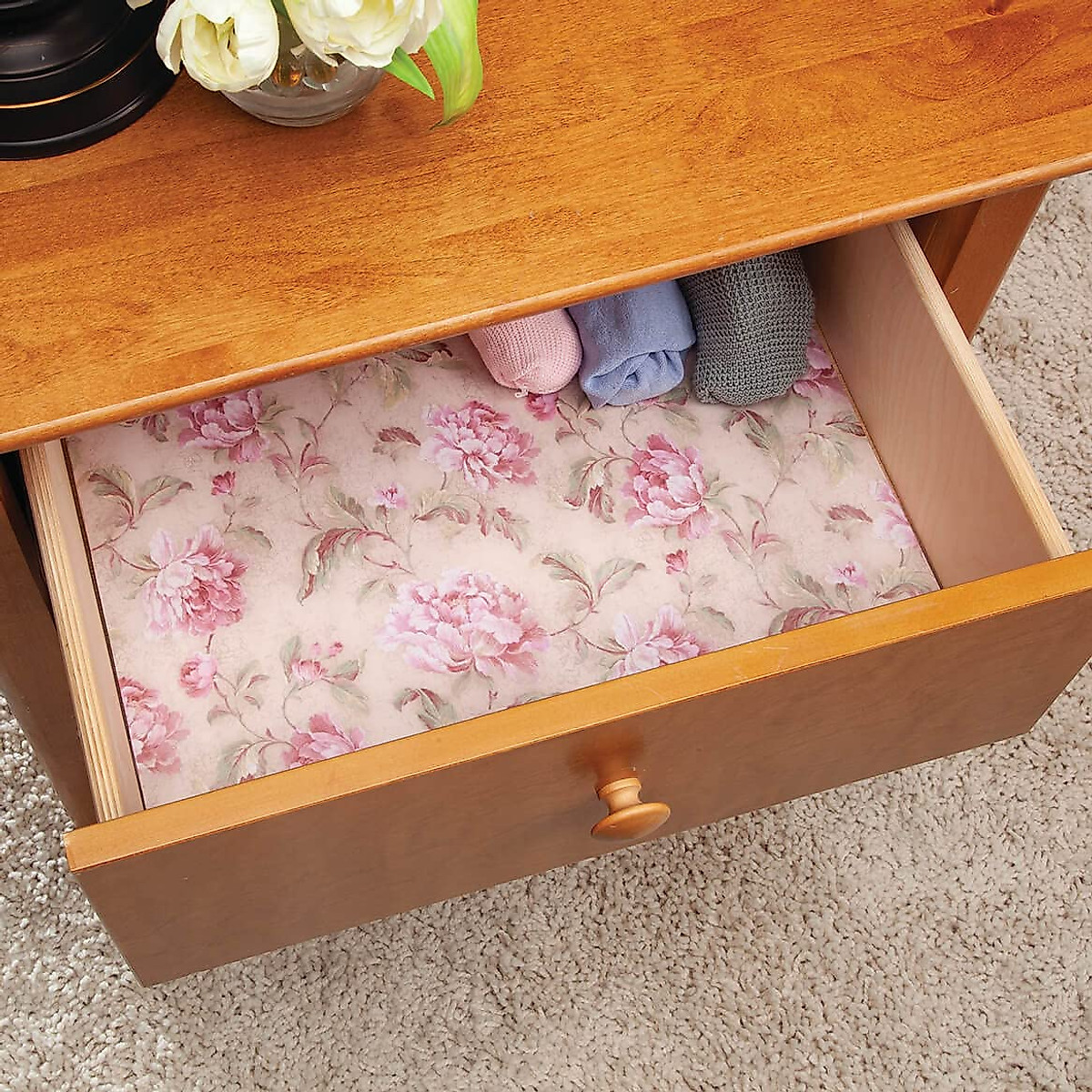 Scented Drawer Liners, Non Stick Design, Kitchen Storage and Organization, Rose Scented - Set of 6, Each Measures 23" Long x 17" Wide