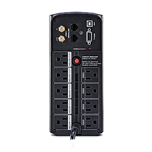 CyberPower CP1000AVRLCD Intelligent LCD UPS System, 1000VA/600W, 9 Outlets, AVR, Mini-Tower, Black