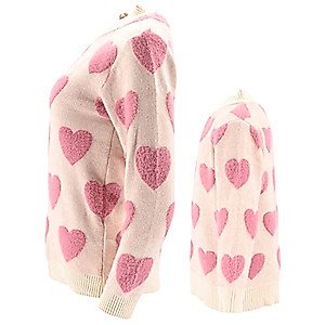 Unique Baby Womens Mommy and Me Valentines Crewneck Knit Sweater (Lrg, Grey)