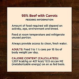 Wellness CORE 95% Natural Wet Grain Free Canned Dog Food, Beef & Carrots,12.5-Ounce Can (Pack of 12)
