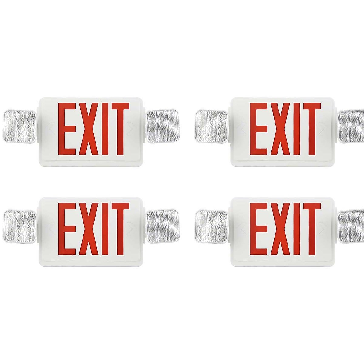 EXITLUX 1 Pack Red Led Emergency Exit Lights with Battery Backup-UL Certified 2 LED Adjustable Head -120/277VAC-Emergency Exit Sign/Exit Emergency Light Combo/Exit Signs for Business/Room.