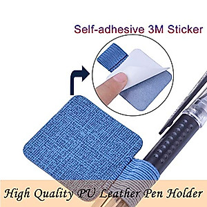 BronaGrand 8pcs Self-adhesive Leather Pen Holder with Elastic Loop for Notebooks, Journals,Calendars and Planners(8 Colors)
