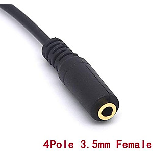 PIIHUSW 2.5mm Male to 3.5mm Female Cable Headphone Audio Converter 4 Poles Stereo Adapter(20cm)