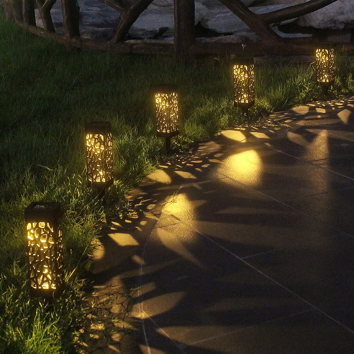 FIESTREL 10Pcs Solar Lights Solar Path Lights Outdoor Waterproof LED Garden Lights ，Decorative Landscape Lighting Automatic Led for Patio, Yard and Garden