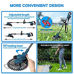 Windpost Weed Wacker Battery Powered,Two 3000mAH Batteries,Cordless String Trimmer & Edger,8 in Cutting Blades,Electric Weed Eater,850W Powerful Motor for Garden Yard