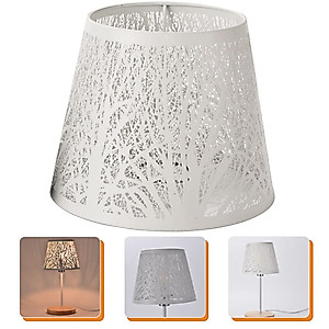 SHERCHPRY Lamp Shades E27 Hollow Tree Shadow Light Cover, Modern Lamp Shade, Replacement Metal Lampshade for Table Lamps and Floor Light, White Lamp Shade