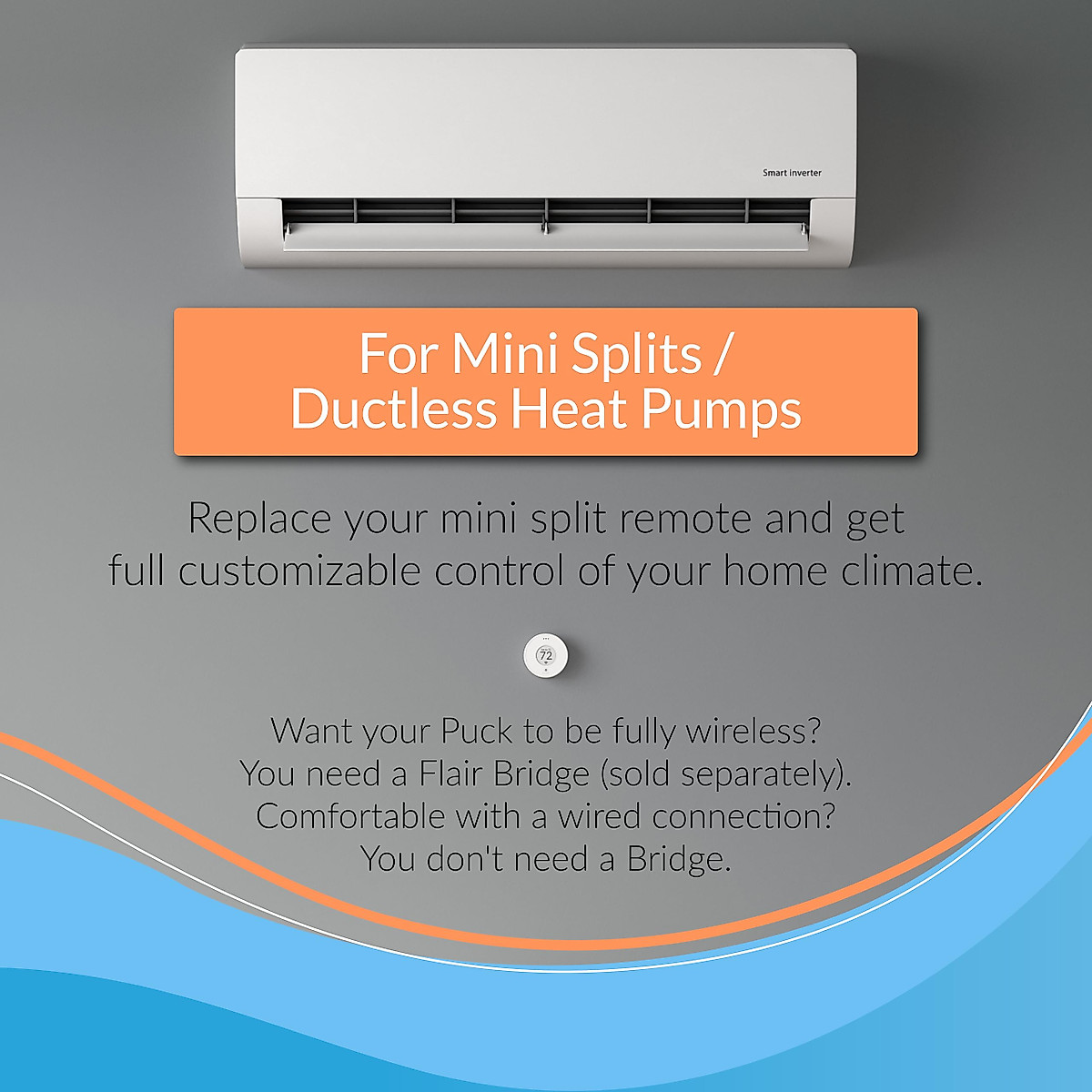 Flair Puck Wireless WiFi Smart Thermostat (White), for Flair Smart Vents or Mini Split Control. Compatible with Smart Thermostats and Voice Assistants.