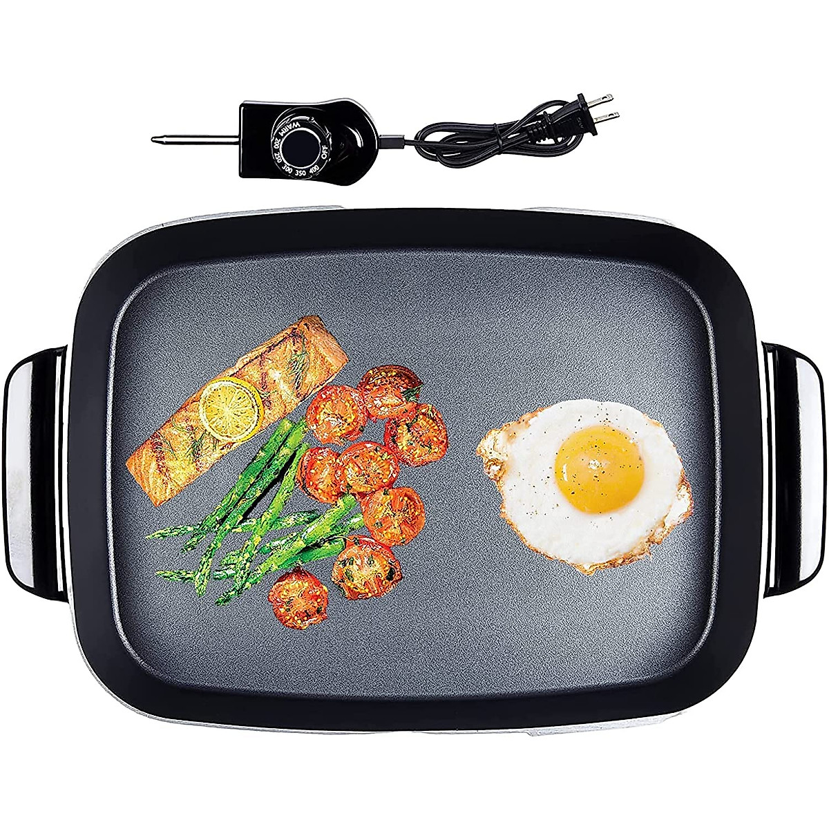 16 Inch Nonstick Electric Skillet - with Glass Cover Electric
