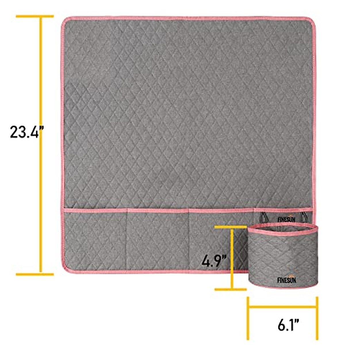 FINESUN 2in1 Sewing Machine Accessories, Includes Sewing Machine Dust Cover and Mat for Brother, Singer, Bernina and Most Machines (pink)