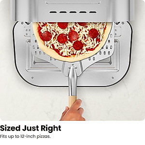 CHEFMAN Indoor Pizza Oven - Makes 12 Inch Pizzas in Minutes, Heats up to 800°F - Countertop Electric Pizza Maker with 5 Touchscreen Presets, Pizza Stone and Peel Included - Stainless Steel