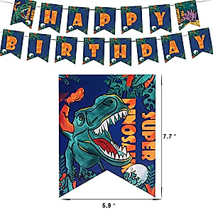 Dinosaur Birthday Party Supplies Kit For Boys, Dinosaur Party Decorations-20 Guest-Include Dino Plates Cups Napkins Banner Cutlery Balloon Tablecloth Straws Toppers