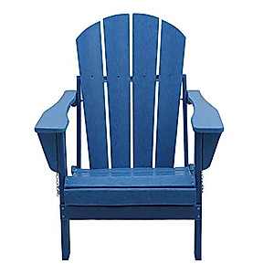 WO Home Furniture Adirondack Chair Lounger Outdoor Folding for Fire Pit, Beach, Balcony, Backyard, Lawn, Patio, Pool, Deck, Garden (Pacific Blue)
