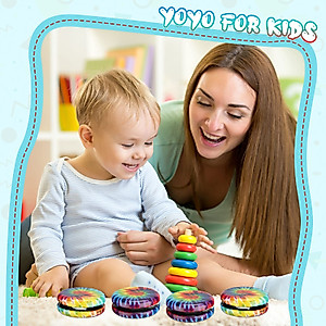 Lenwen Yoyos for Kids, Beginners Metal Yo Yo Toys with Colorful Designs Adults Teens Birthday Party Favors, Holiday Stocking Fillers, Classroom Prizes(100 Pcs, Rainbow)