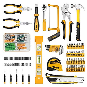 DEKOPRO 228 Piece Socket Wrench Auto Repair Tool Combination Package Mixed Tool Set Hand Tool Kit with Plastic Toolbox Storage Case