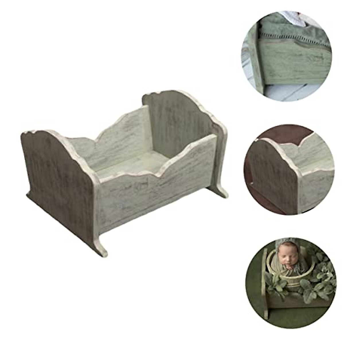 TOYANDONA 1pc Cot Photo Props Wood Photography Crib Wooden Bed for Baby Photo New Photography Crib Wooden Crib Baby Boy Crib Newborn Crib Baby Photography Crib New Born Photo Crib Prop Bed