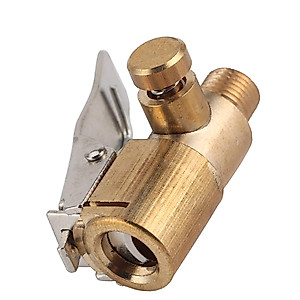 Tire Inflator Chuck, Brass Air Chuck Open,Tire Inflator Chuck Tyre Quick Inflation Clip Clamp Connector for Car Motorcycle with Valve