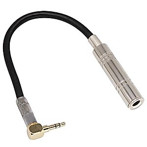 AAOTOKK 90 Degree 1/8 to 1/4 Stereo Adapter Cable, TRS 90 Degree 3.5mm Male to 6.35mm Female Stereo Audio Adapter for Amplifiers, Guitar,Home Theater Devices,Laptop etc.(9inch/24cm）