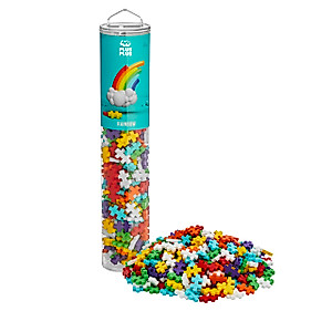 PLUS PLUS - Open Play Tube - 240 Piece Rainbow Mix - Construction Building Stem/Steam Toy, Interlocking Mini Puzzle Blocks for Kids