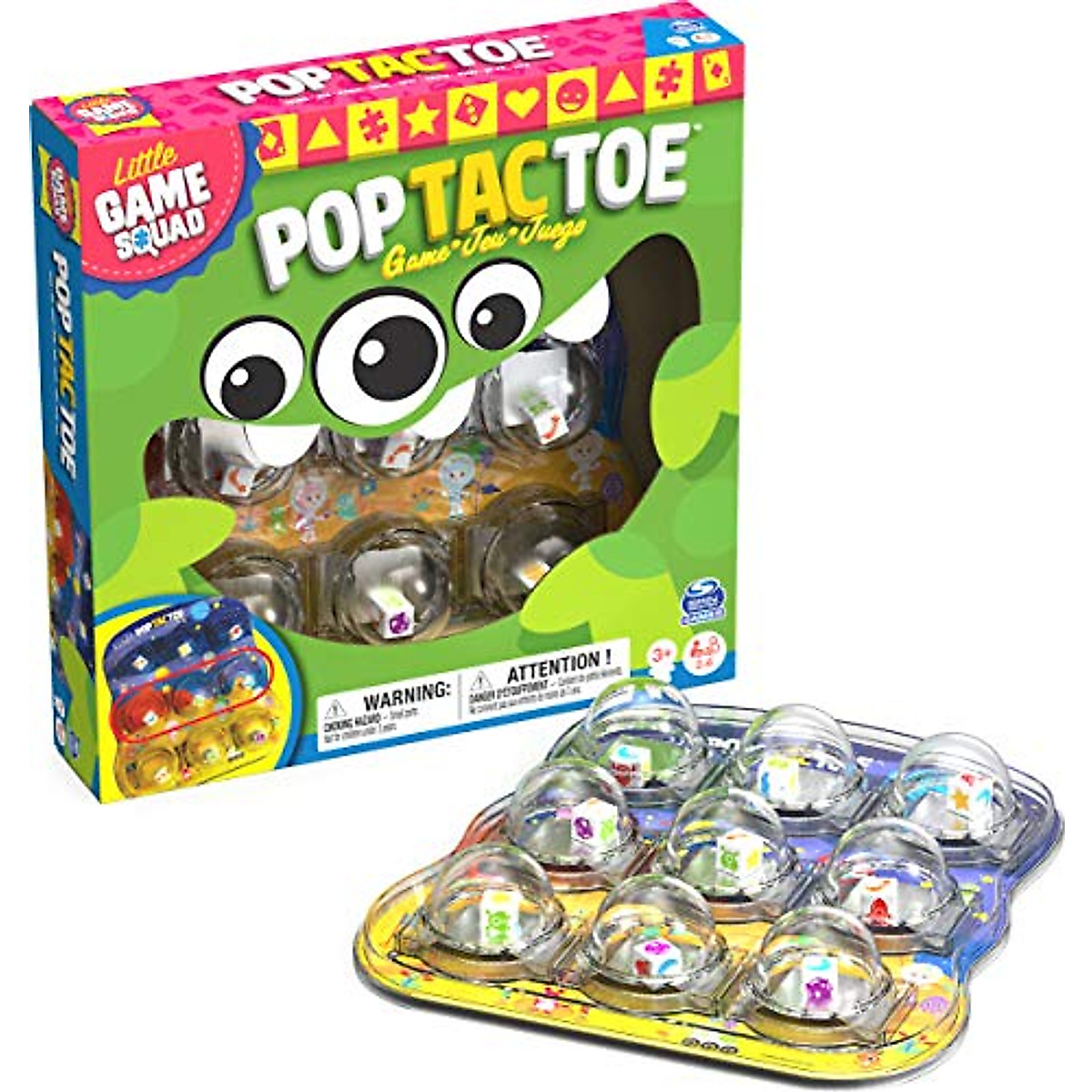 Spin Master Games Pop Tac Toe Popper Board Game, for Families and Kids Ages 3 and u