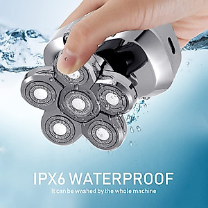 Bald Head Shavers for Men - 4 in 1 Electric Razor for Bald Men Wet and Dry, Floating Cordless USB Rechargeable Rotary Shaver Grooming Kit Beard Trimmer Waterproof Fast Charging with LED Display