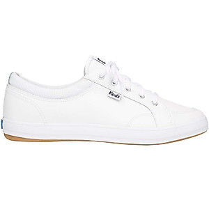Keds Center Lace Up, Sneaker Womens, White Leather, 6 Medium