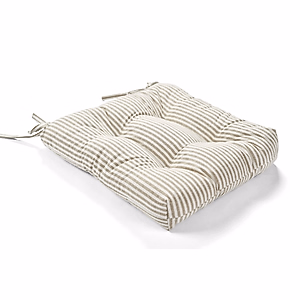 Lush Decor Stripe Yarn Farmhouse Ticking Dyed Chair Pad 2-Pack, 2 Count