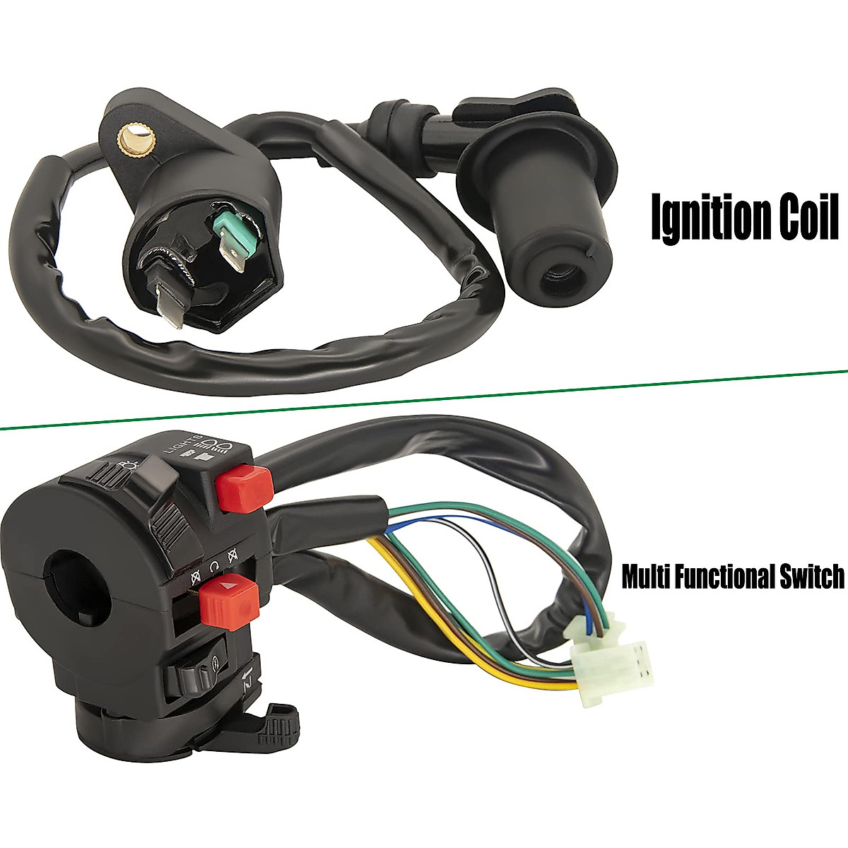 Complete Wiring Harness Kit Electrics ATV Wire Harness Kit with CDI Stator Regulator Ignition Switch Solenoid Relay For GY6 125cc 150cc Pit Bike Scooter ATV Quad Go Kart 4-Stroke Parts by Yolik