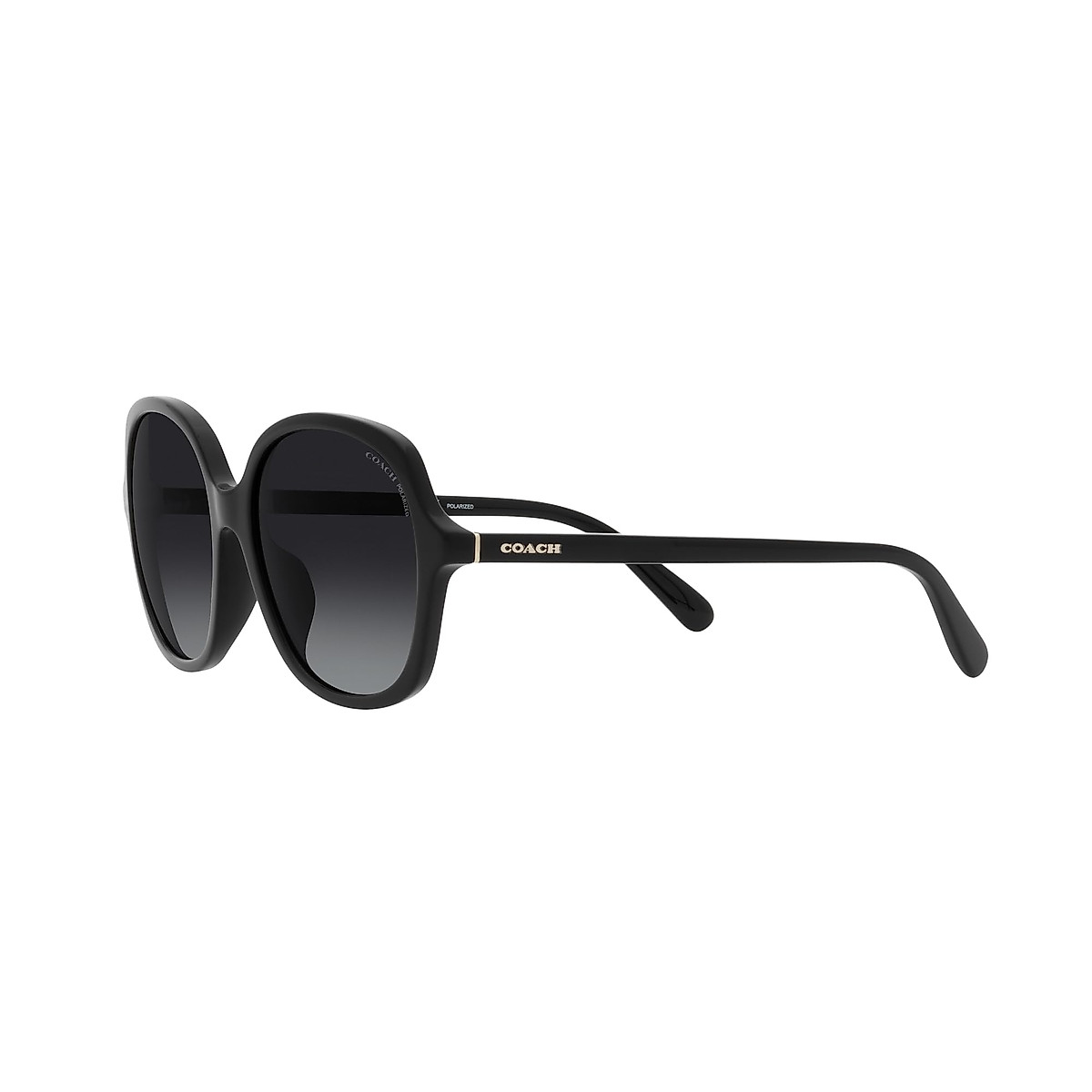 Coach HC8360U Universal Fit Sunglasses, Black/Grey Gradient Polarized, 57 mm