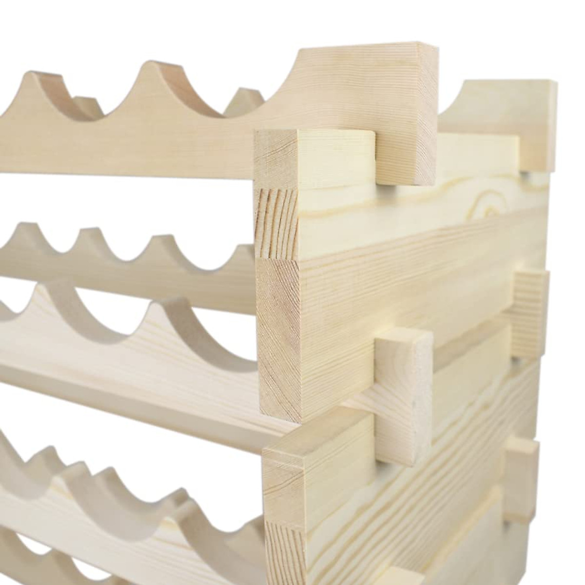 F2C Wood 72-Bottle Stackable Modular Wine Rack Wood Wine Cabinet Free Standing Wine Storage Organizer Display Shelf Wine Bottle Holder Kitchen Decor Classic Style, Wobble Free