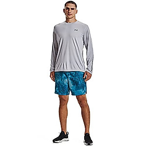Under Armour Men's Drift Tide Knit Long-Sleeve T-Shirt , Mod Gray (011)/Rush Red , Large