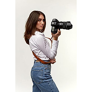 Camera Strap Accessories for One Camera-Professional Single Leather Harness Shoulder Strap Solo Camera Quick Release Gear for DSLR/SLR ProInStyle Strap (Tan)