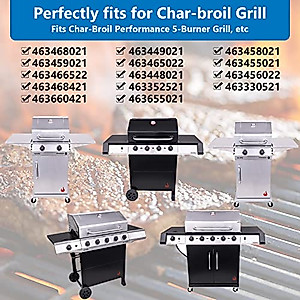 Uniflasy Grill Heat Plates Replacements for Charbroil Performance 463448021 463449021 463365021 5-Burner Grill 463351021 463352521 4Burner Gas Grill Stainless Steel Heat Shields Burner Covers 5Pack