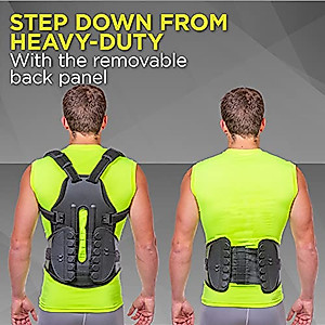 BraceAbility TLSO Full-Body Back Brace Support - Hard Turtle Shell Jacket for Thoracic Kyphosis, Parkinson's Disease, Fractured Spine, Scoliosis, Postural Correction, Post-Surgery Recovery (XL)