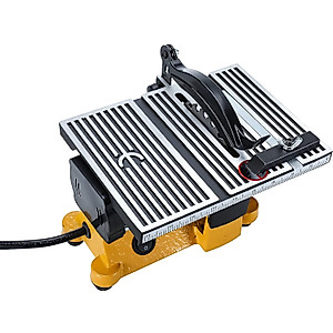 Yaegoo 4" Mini Table Saw, 60W 110V Portable Miter Saw Hobby Table Saw Bench Electric Cutting Machine for DIY Handmade Woodworking Crafts, 3 Blades