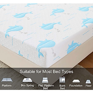 5 Inch Gel Memory Foam Mattress, Twin, Medium-Firm Bed Mattress Dolphin,Washable Cover Breathable Pressure Relief Cool Sleep Bed in a Box CertiPUR-US Certified