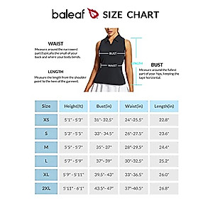 BALEAF Women's Golf Shirts Tank Tops Sleeveless Tennis Polo Racerback with Collar Athletic Tanks Quick Dry-Black-L
