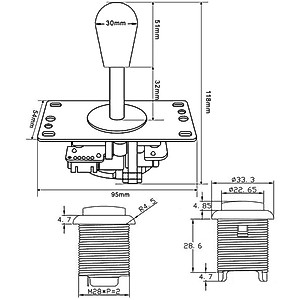 EG STARTS 2 Player Arcade Games DIY Kit Parts 2 Ellipse Oval Joystick Handles + 20 LED lit Arcade Buttons (Mixed Color Kit)