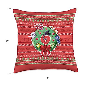Miraculous Ladybug Kwamis Christmas Celebration Throw Pillow