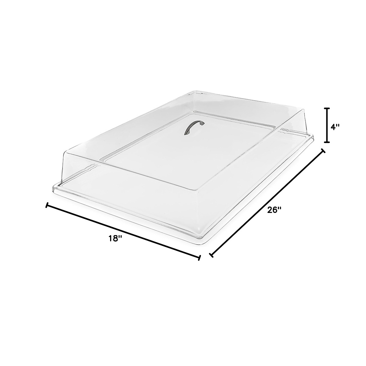CFS SC2507 Acrylic Pastry Tray Cover, 24.37" Length x 16.62" Width x 4" Height, Clear