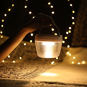 Lighting EVER Solar LED Camping Lantern, Portable Table Lamp, RGB Storage Box, USB Rechargeable Tent Light for Outdoor, Hiking, Fishing, Emergency and More