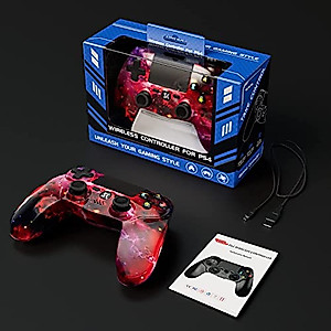 Kujian Wireless Controller for PS4, High Performance Double Shock Game Controller Compatible with Playstation 4/Slim/Pro/PC Gaming Controller with Sensitive Touch Pad, Motion Sensor(Nebula Series)